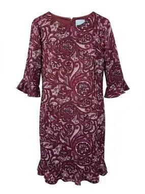 CeCe | Dresses | Cece By Cynthia Steffe Cosmic Plum Ruffled Hem Sleeve ...